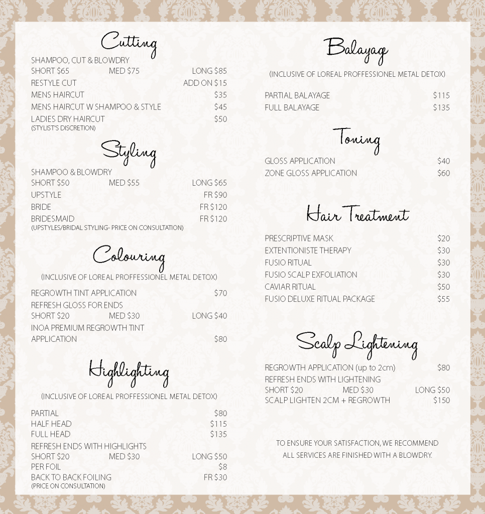 Hairdressing Services - Milk and Honey Hair and Beauty